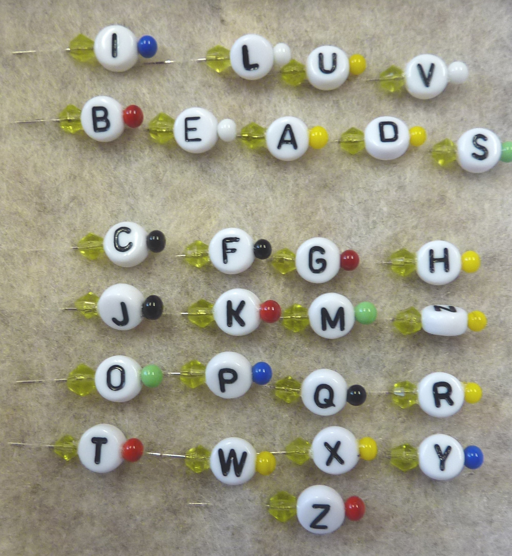 Alphabet Pins A-Z – Halfpenney's Beads, Kits, findings, needles and thread